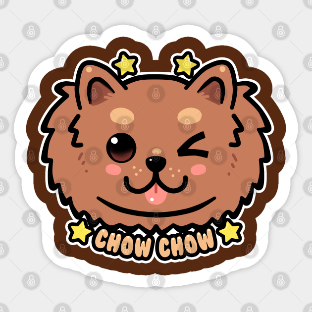 KAWAII Chow Chow Dog Face - Chow Chow - Sticker | TeePublic KAWAII Chow Chow Dog Face - Chow Chow - Sticker | TeePublic